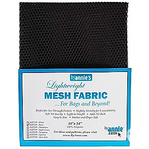 Annie Mesh Fabric Lightweight 18"x 54" Black, 18" by 54",PBA02030