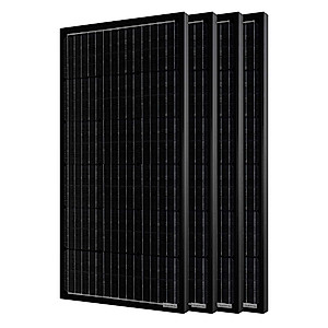 PowerECO 800 watt Solar Panels,High Efficiency Black PV Module Power 4 * 200W Mono RV Solar Panel for 12/24 Volt System,RV Marine Boat Cabin and Other Off Grid System
