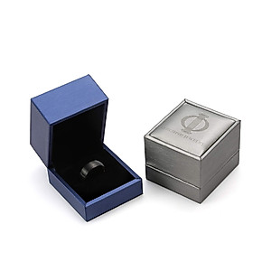 LerchPhi 6MM Tungsten Carbide Wedding Ring, Black Satin Finish and Rose Gold, Comfort Fit, Personalized Engraved Band for Anniversary