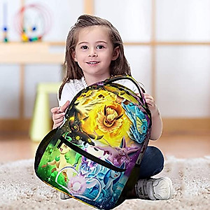 Anime Go Eev-ee Evolutions Backpack Versatile Stylish Multifunctional Anime Bag- for Work Leisure