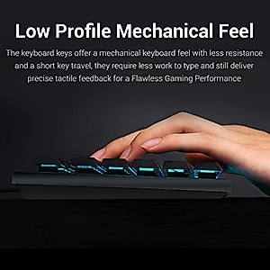 Redragon K509 RGB-Backlit Gaming Keyboard,104 Keys Wired Mechanical Feeling Low Profile Quiet Keyboard, Spill-Resistant, Anti-Ghosting, Compatible with Windows,macOS, PS4/5, Xbox. Black