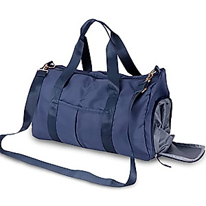 Weekender Bag Gym Bag Small for Men Women, UOIXPUHUO Waterproof Duffel Bag with Luggage Sleeve and Shoes Compartment, Lightweight Overnight Bag Workout Bag for Travel Sport (Blue)