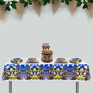 OU GUAN One Piece Party Supplies, 20 Plates, 20 Napkins and 1 Tablecloth, One Piece Themed Birthday Party Decoration