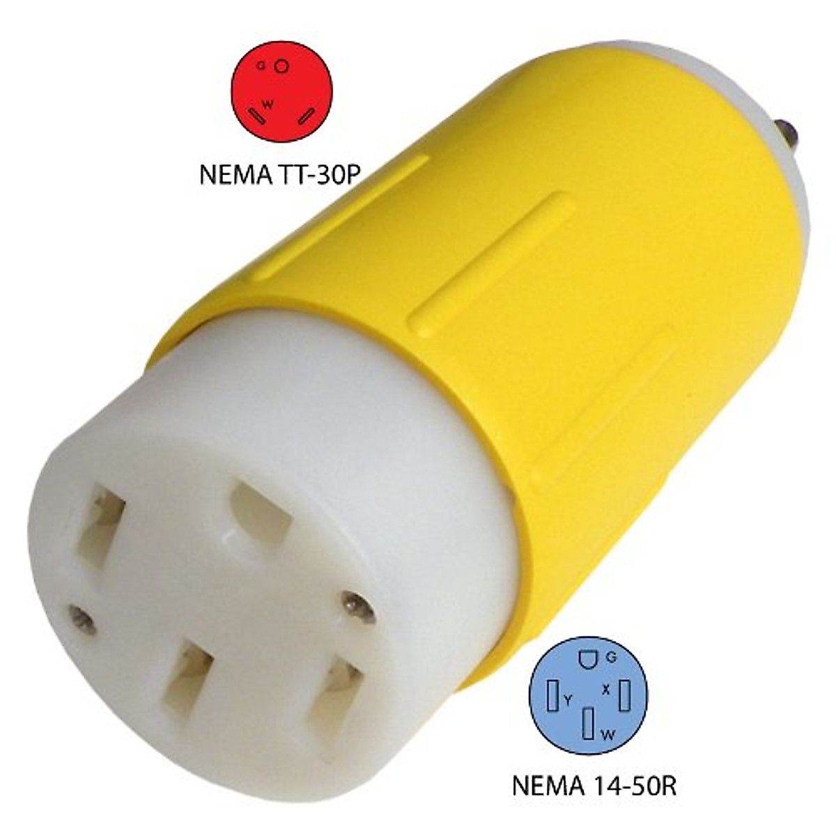 Conntek 30A 125-Volt TT-30P RV/Generator Plug to 50-Amp Electric Vehicle Adapter Cord for Tesla