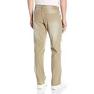Izod Men's Comfort Stretch Denim Jeans (Regular,Straight, and Relaxed Fit), Khaki, 32Wx32L