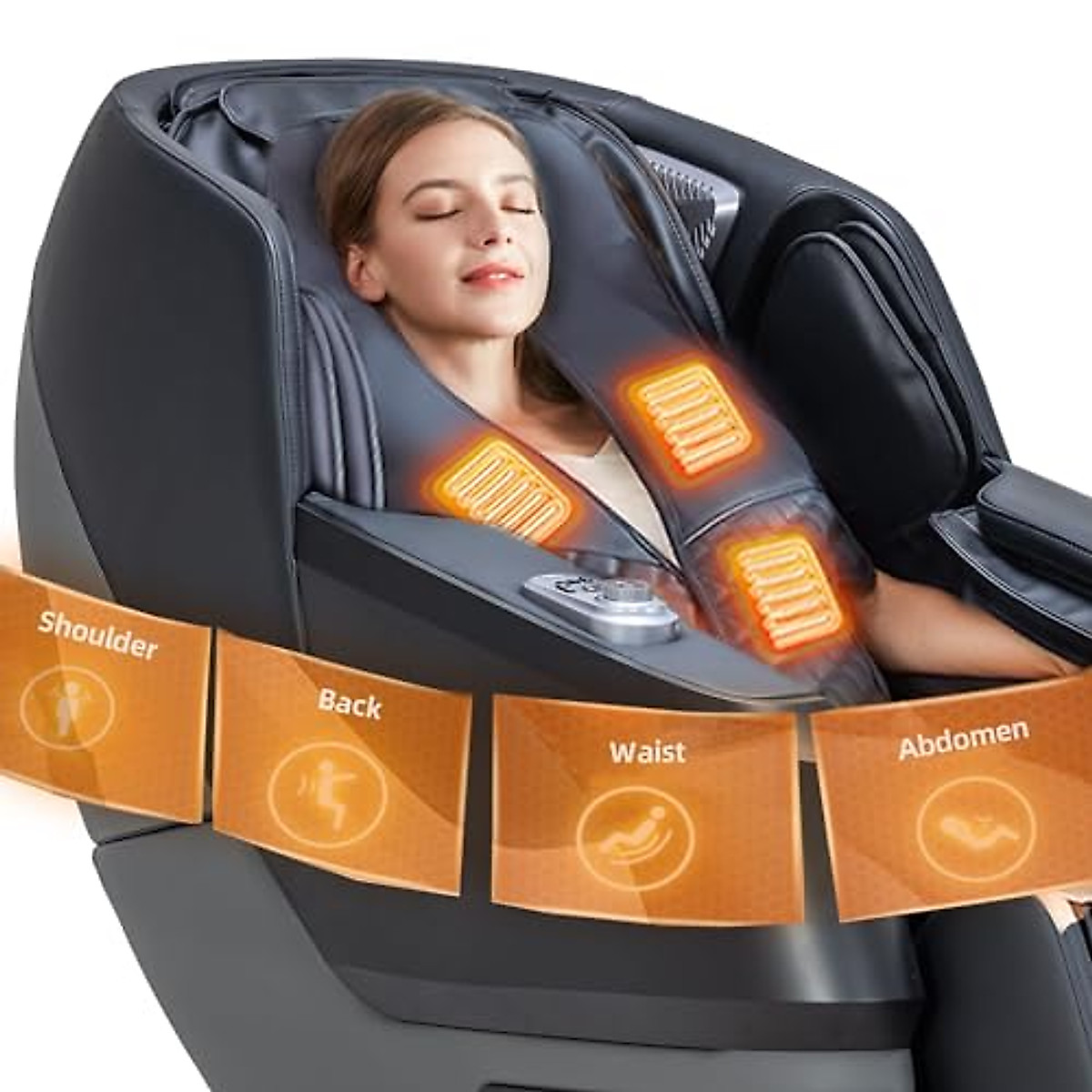 MassaMAX 2023 Massage Chair, Full Body Zero Gravity SL Track Recliner with Yoga Stretch, Voice Control, Heating, Airbags, Foot Massage (321-Black)