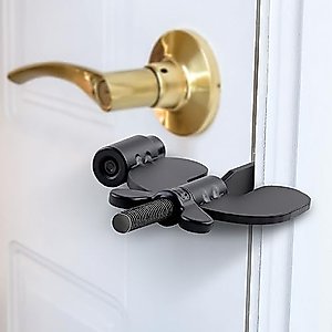 Portable Door Lock Home Security Hotel Door Locks for Travelers Door Safety Locks from Inside Bedroom Apartment Security Travel Gifts Essentials Black