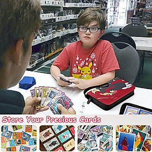 4-Pocket Poke-Monster Card Binder, 400 Pockets Trading Card Binder Zipper Binder Case Album Trading Card Games Collection Binder with Sleeves, Toys Gifts for Kids