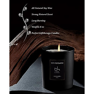 Oud Wood & Rose Scented Candles Gift Set,8oz 55h,Luxury Woody Sandalwood Candles for Home Scented Candles Gift Set,Long-Lasting Soy Candles, Aromatherapy Candles Gift for Women & Men