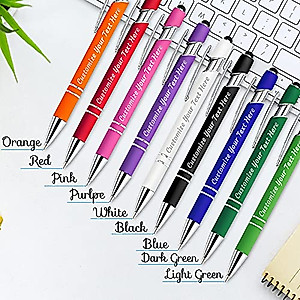 Custom Engraving Ballpoint Pens with Stylus, Personalized Pens with Your Name or Text, Ideal Anniversary, Birthday or Graduation Gift(White)