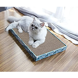 Cat Scratcher Extra Wide with Box of 3 Pack, Reversible Cat Scratching Pad Kitty Corrugated Cardboard Sofa Lounge, Catnip Included