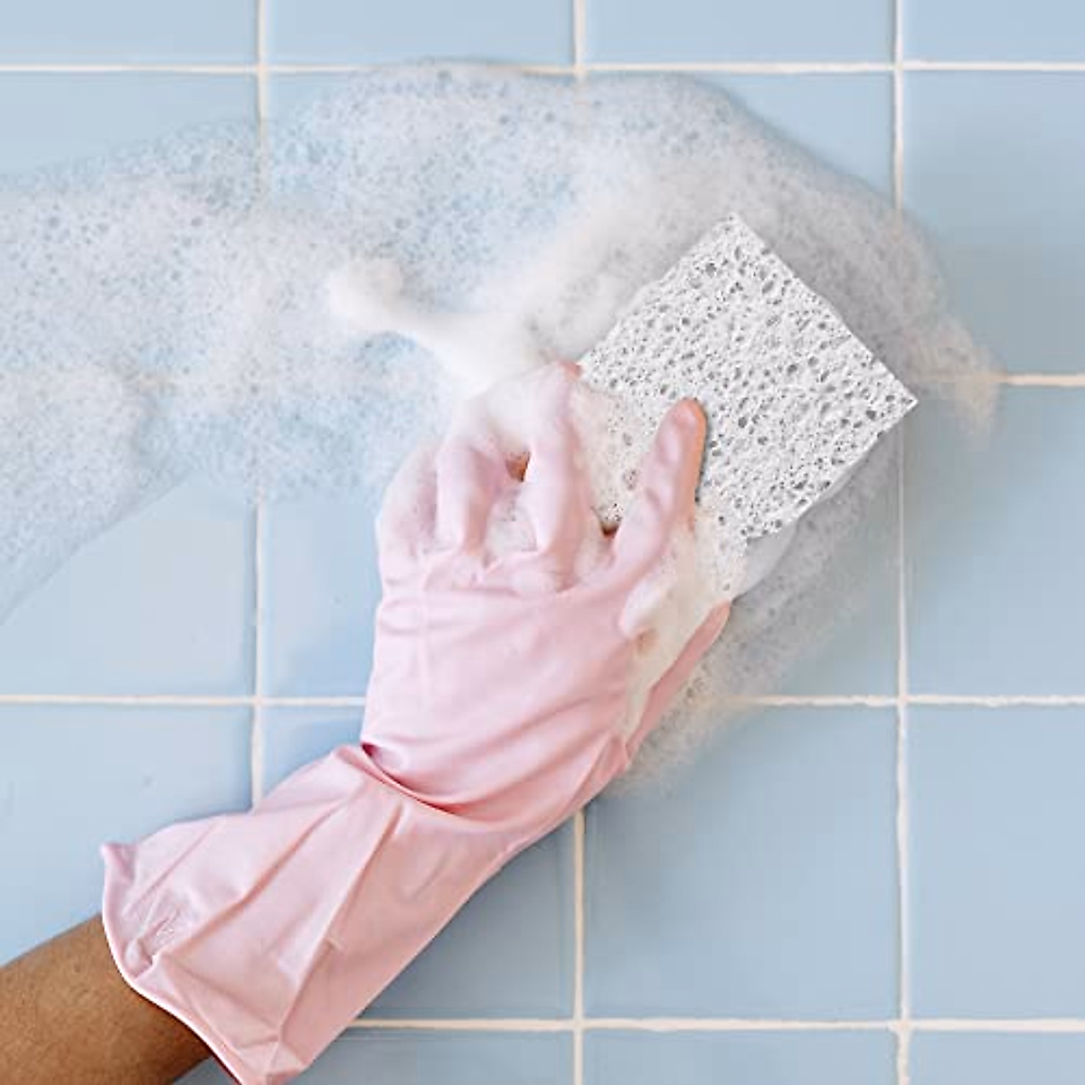 Zen Living Natural Sponge - Eco-Friendly Scrub Sponges for Kitchen - Non Scratch Odor Free Biodegradable Plant Based Scrubber Pads for Cleaning Dishes - Best Wooden Pulp Sponge (Brown-White, 12 Pack)