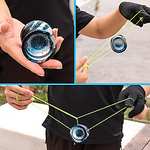 WATIEOBOO WA-01 Dual-Mode Metal Yo-Yo - Beginner Friendly Responsive System for Kids & Unresponsive Trick Yoyo for Adults, Competition-Ready with Gloves, Case & 10 Strings