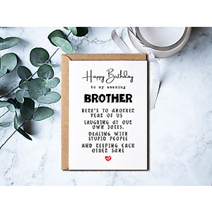 KrysDesigns Birthday Card Brother - Greeting Card - For Brother - Happy Birthday To My Amazing Brother - Funny Card For Brother - Quote Queen Cards