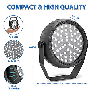 Telbum Strobe Light, 54 Super-Bright RGB LEDs Mini Strobe Light for Parties, Halloween Strobe Lights with Remote Control, Sound Activated & Speed Control DJ Flashing Light for Room Stage Disco Party