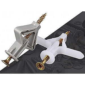 200 Pcs M8 Expansion Bolts Anchors Plugs Screws Tube Pipe Expansion Screw for Gypsum Board Hollow Wall Curtain Wall Installation Fastener Hardware (Without-Screws) (White-Aircraft)