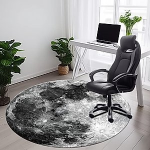 Khalidah Office Chair Mat for Hardwood & Tile Floor, 47" × 47" Computer Chair Mat for Rolling Chair, Large Floor Protector Rug, Multi-Purpose Floor Protector for Home Office, Not for Carpet