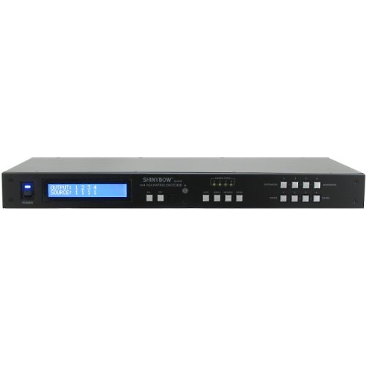 Shinybow 4x4 (4:4) VGA PC RGBHV Matrix Switcher + RS232, IR Ext/Remote, Rack Mount, Programmable SB-4140LCM