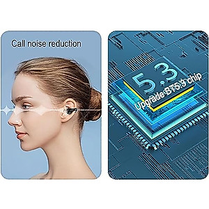 Enfun Earbuds, Enfun Ear Clip Earbuds, Clip-On Open Ear Headphones Wireless Bluetooth 5.3, Noise Canceling Bone Conduction Headphones Waterproof with Charging Case, for Running Cycling (1*White)