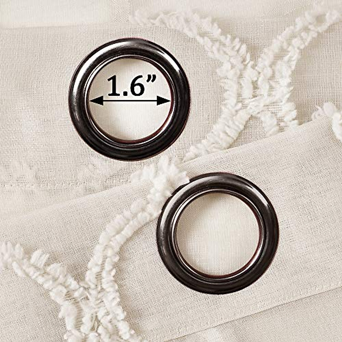 Lush Decor Beige Avon Trellis Grommet Sheer Window Curtain Panel Pair (84" x 38")