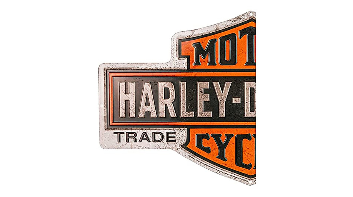 Harley-Davidson Tin Sign - Nostalgic Bar & Shield Logo, 18x10.5"