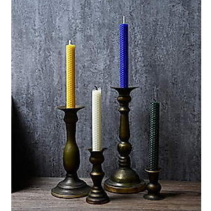 6 Count Beeswax Taper Candles Hand Rolled - Smokeless Dripless -Natural Scent - 8 Inch in White