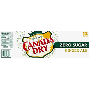 Canada Dry Zero Sugar Ginger Ale Soda, 12 fl oz cans (Pack of 12)