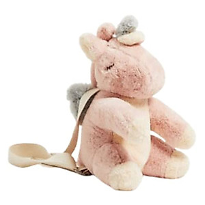 Cute Pink Unicorn Backpack for Girls, Fuzzy Kawaii Animal Unicorn Fluffy Backpack, Aesthetic Bags Furry Plush Backpack Gifts