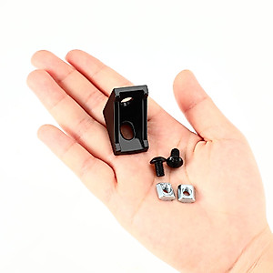 Zhengmy 50Sets 2020 Series Aluminum Profile Connector Set Including 50Pcs Corner Bracket 100 Pcs M5 T Nuts 100 Pcs M5x8 mm Hex Screw Bolt for 6 mm Slot Aluminum Profile Rail Accessories,black, silver