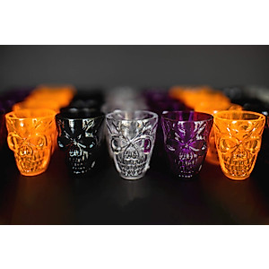 Funiverse 40 Bulk Halloween Skull Party Favor Shot Glasses or Dessert Cups - ideal for kids of all ages