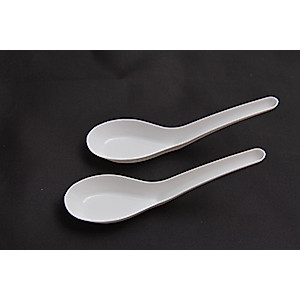 100 Pack Disposable Dining Asian Soup Spoons Chinese Spoon White Plastic