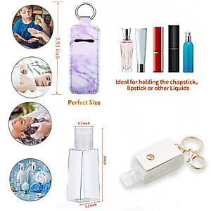 BATUMEYE Gift Set for Woman with Card Holder, Wristlet Lanyard,Pom Pom Ball,Travel Bottle Holder(Purple 0304)…