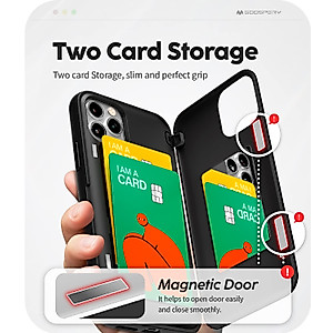 GOOSPERY iPhone 11 Pro Wallet Case with Card Holder, Protective Dual Layer Bumper Phone Case (Black)