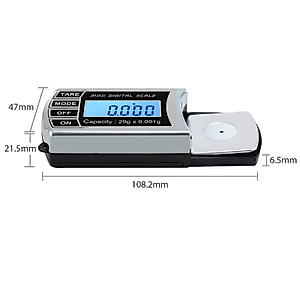 Proster 20g/0.001g Turntable Stylus Force Tracking Scale Phono Turntable Cartridge Gauge Tone Arm Scale Record Stylus Alignment with LCD Backlight 1 Tray 2 AAA Batteries for Tonearm Phono Cartridge