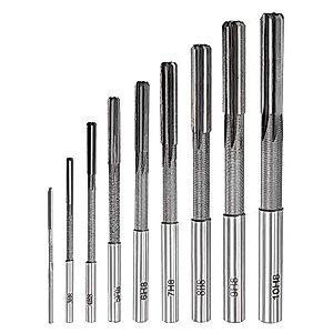 uxcell Chucking Reamer Set Lathe Machine Reamer Straight Flute Milling Cutter High Speed Steel H8 Tolerance (2mm 3mm 4mm 5mm 6mm 7mm 8mm 9mm 10mm) 9pcs