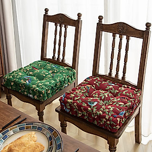 vctops Famrhouse Animal Printed Chair Seat Cushions for Dining Room Chairs Super Soft Comfy Chair Pad with Handle (Red,16"x16")