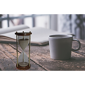 Rosewood Brass Hourglass with Qoute 7 inches 30 Minute Sand Timer | Sand Clock | Timer with Sparkling Natural Sand for Home & Kitchen Office Table Desk
