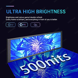 LESOWN 7.84 Inch Stretched Bar Monitor Mini Aida64 Data Temperature Display HDMI 400x1280 IPS USB Small Screen PC Case Sensor Panel Long Stretched Bar Display for PC