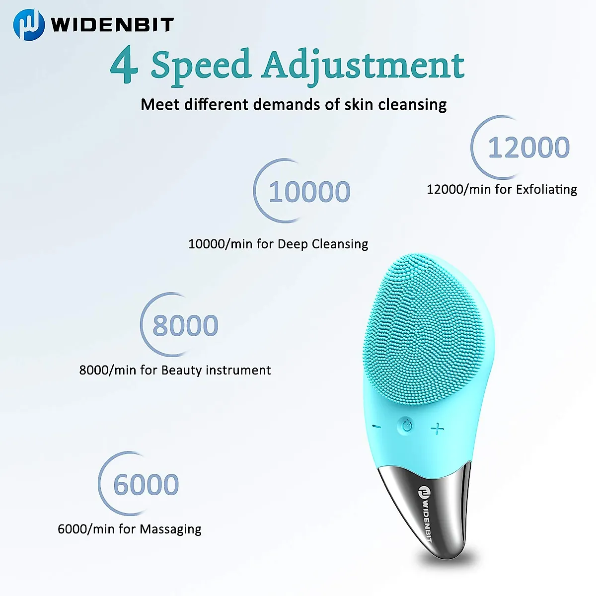 Sonic Facial Cleansing Brush, Refresh Jade - Silicone Electric Face Brush with 3 Function Modes, Waterproof, USB Rechargeable for All Skin Types, Gentle Exfoliating, Deep Cleansing, Massaging (green)