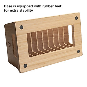 MobileVision Bamboo Desktop File Folder Organizer and Paper Tray, 10 Slots