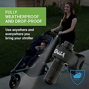 The Original LED Stroller Light and Universal Mount by Life Mounts - Fits All Stroller Brands - (Black)