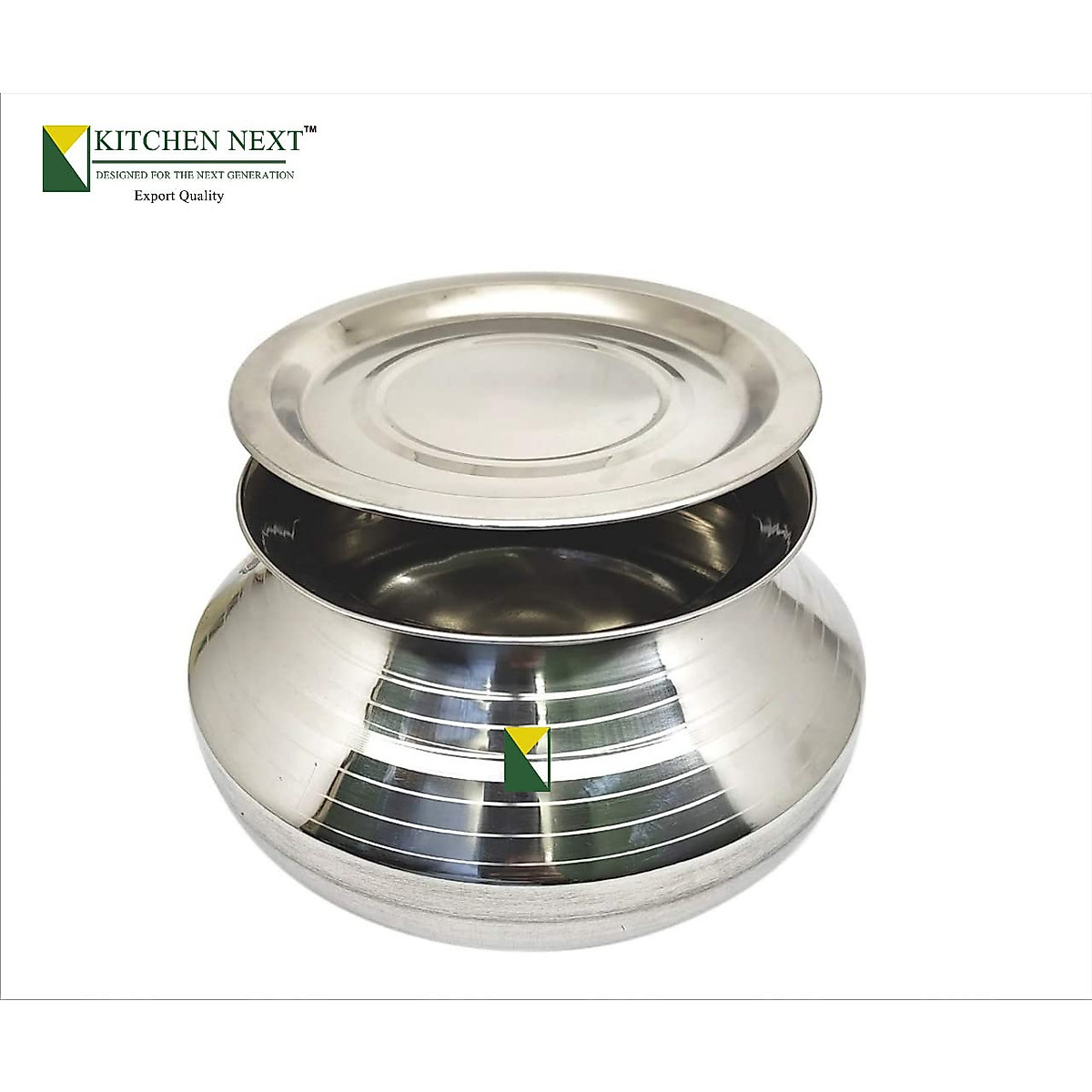 Bartan Hub Stainless Steel Handi with Lid ( Pongal Handi , 2500 ML , Dishwasher Safe ) Handi 2.5 L with Lid (Stainless Steel), Medium