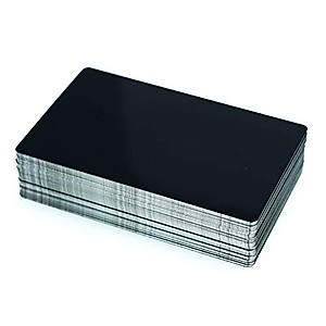 RXBC2011 100pcs Blank Metal Business Cards Laser Engraving Aluminum (black, 100 pcs)