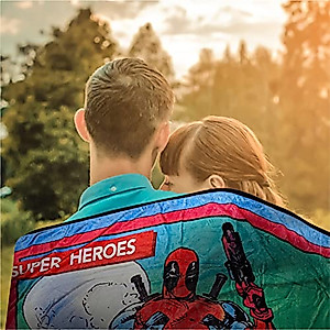 Marvel Deadpool Fleece Throw Blanket| Measures 60 x 45 Inches
