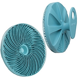 INNERNEED Food-Grade Silicone Body Scrubber Exfoliating & Massaging Shower Brush, More Hygienic Bathing Tool, for All Skin Types, Lathers Well, Longer Service Life (Dark Green)