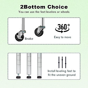 Storage Shelf, 6-Tier Wire Shelving Unit NSF Certified Storage Rack 18" D x 48" W x 78" H 6000Lbs Capacity Adjustable Layer Heavy Duty Metal Rack Steel with Casters for Kitchen Garage Pantry Chrome