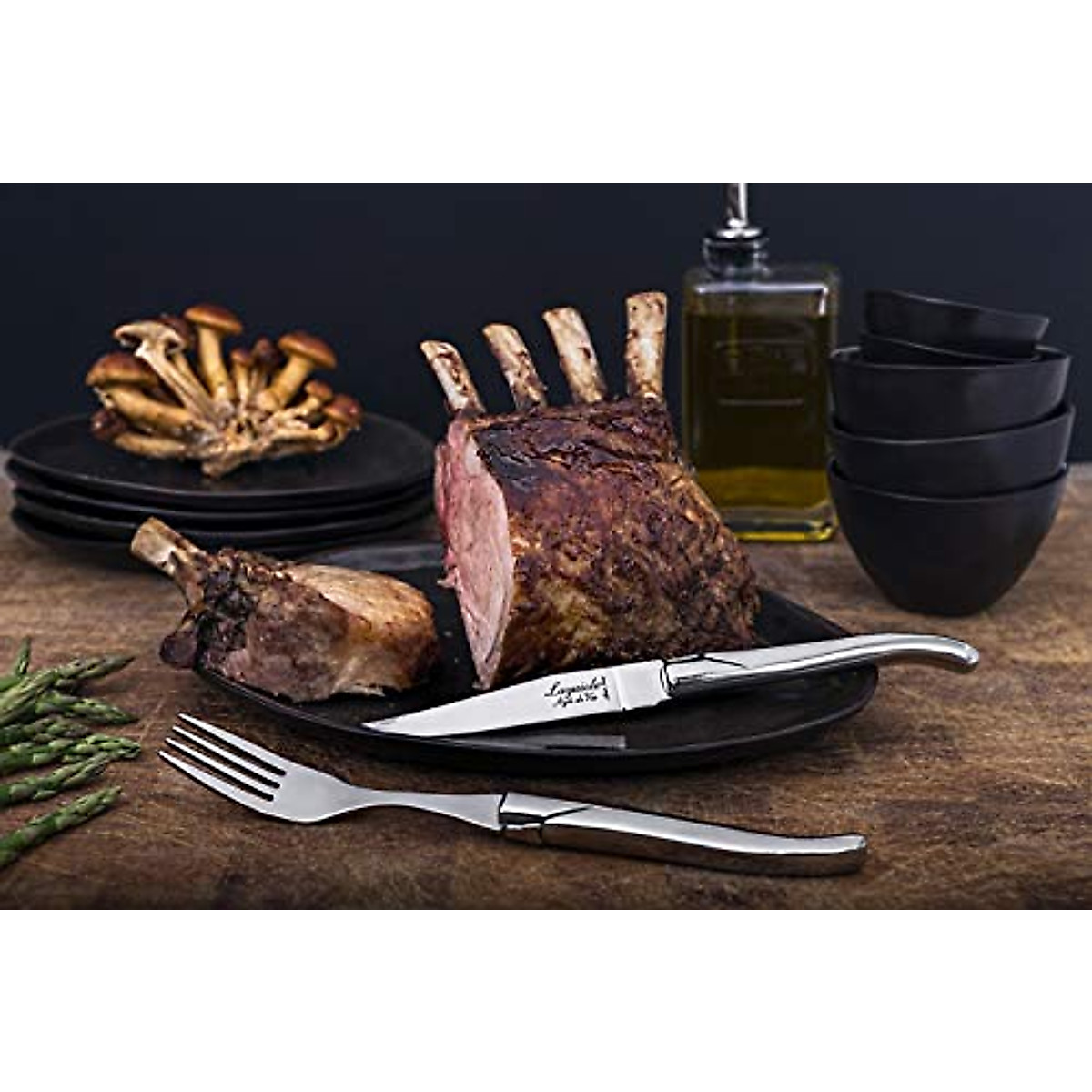 Laguiole Style de Vie Steak Knives, Luxury Line, 6 pieces, Fully Stainless Steel, in giftbox