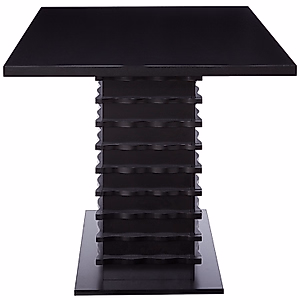 KB Designs - Wood Pedestal Kitchen and Dining Room Table, Black
