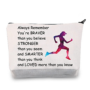 Running Gifts for Her Running Lover Gifts Runner Makeup Bag Cosmetic Pouch Cross Country Running Gift for Runners Teens Women Zipper Pouch Travel Toiletry Bag Organizer (Runner Cosmetics Bag)