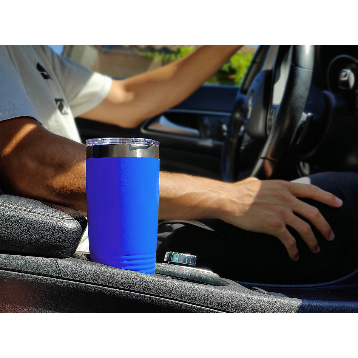 LaserGram 20oz Vacuum Insulated Tumbler Mug, Sushi, Personalized Engraving Included (Dark Blue)